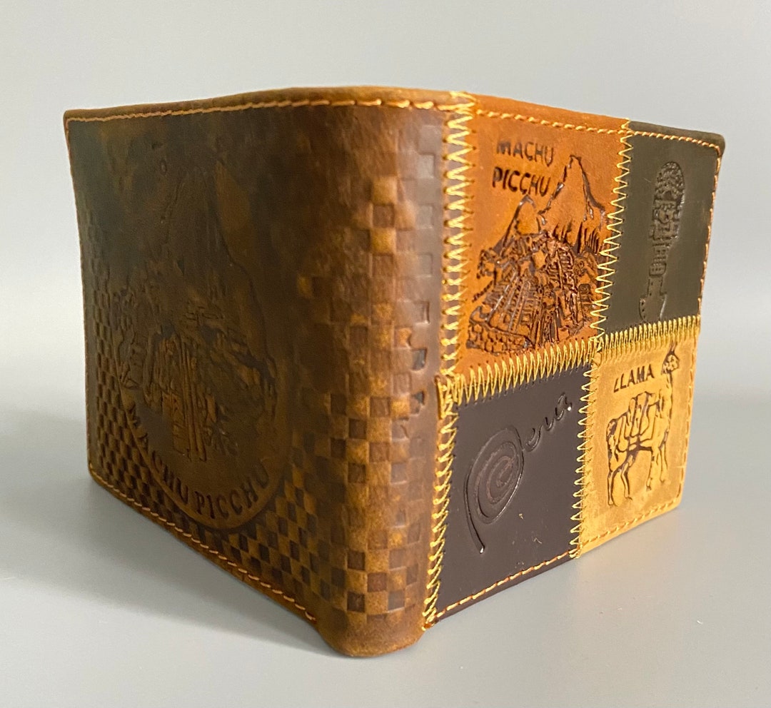 Men's Leather Peru Machu Picchu Leather Wallet - Etsy
