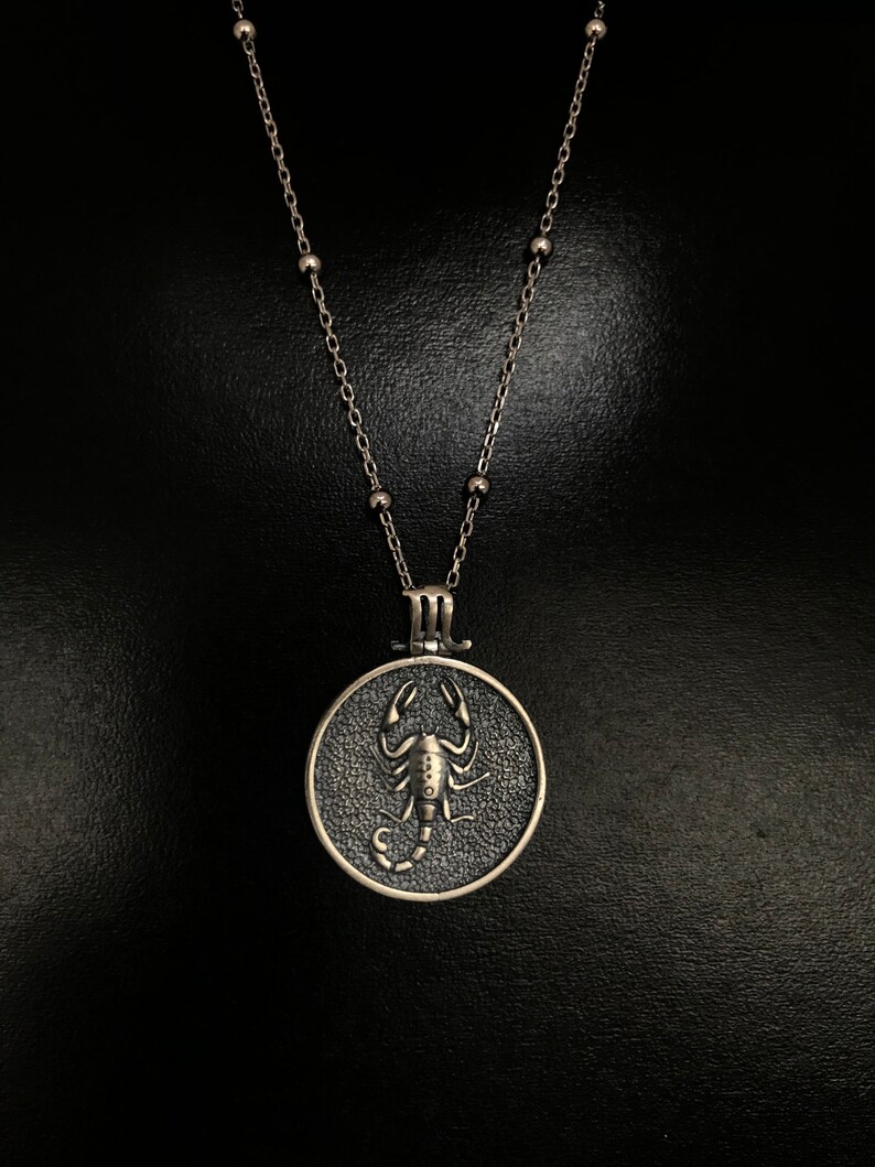 Scorpio Zodiac Zodiac Star Map Silver Pendant.chain Scorpion - Etsy