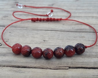 Red stone bracelet | Etsy