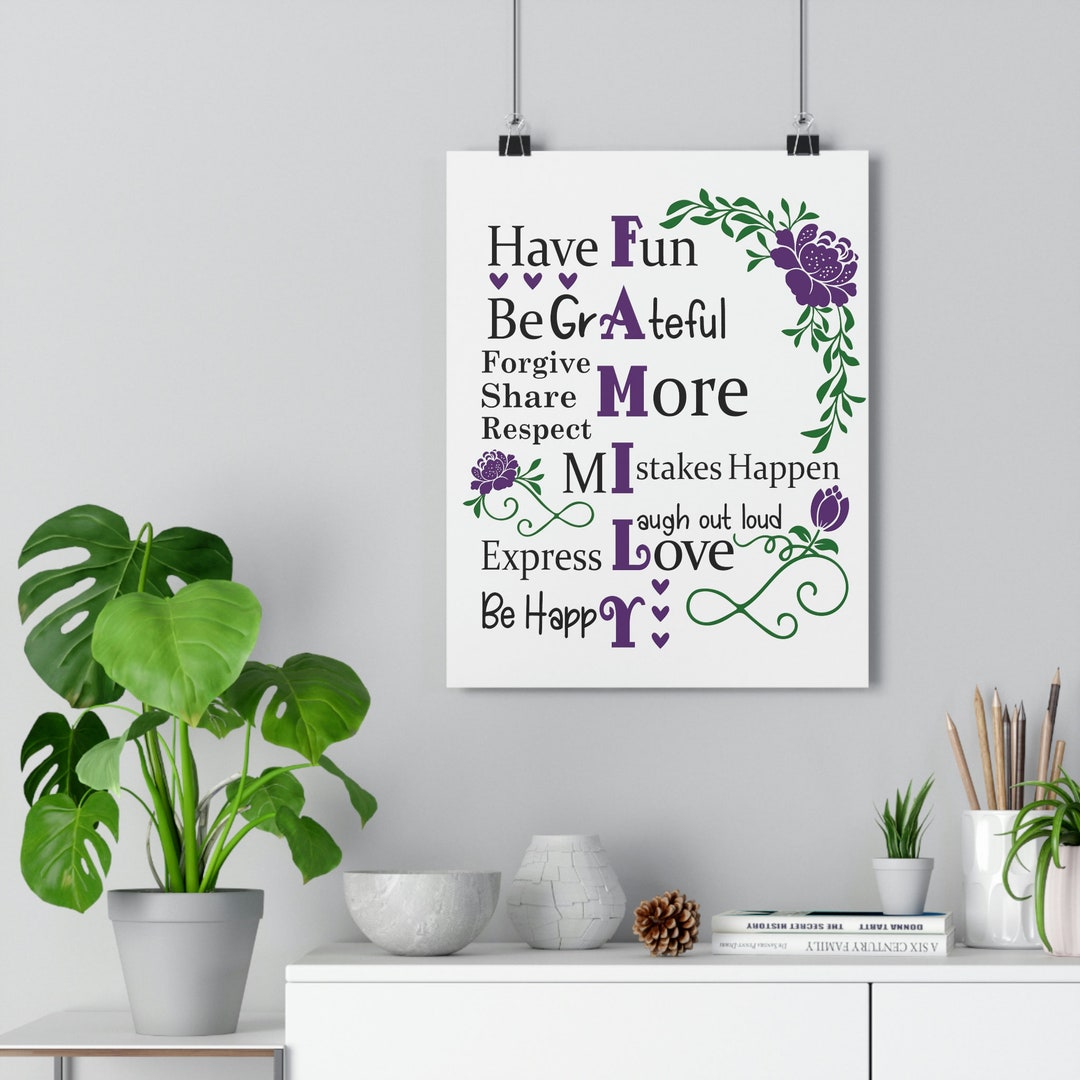 Family Purple Flower Premium Poster - Etsy