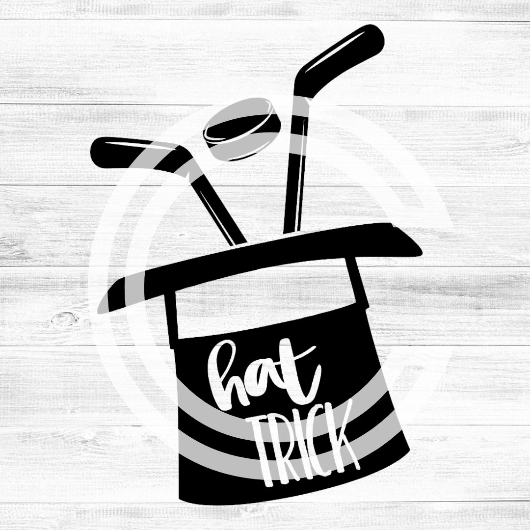 SVG Clipart Hockey Hat Trick / Wood Sign / Hockey Shirt / Hockey Mom ...