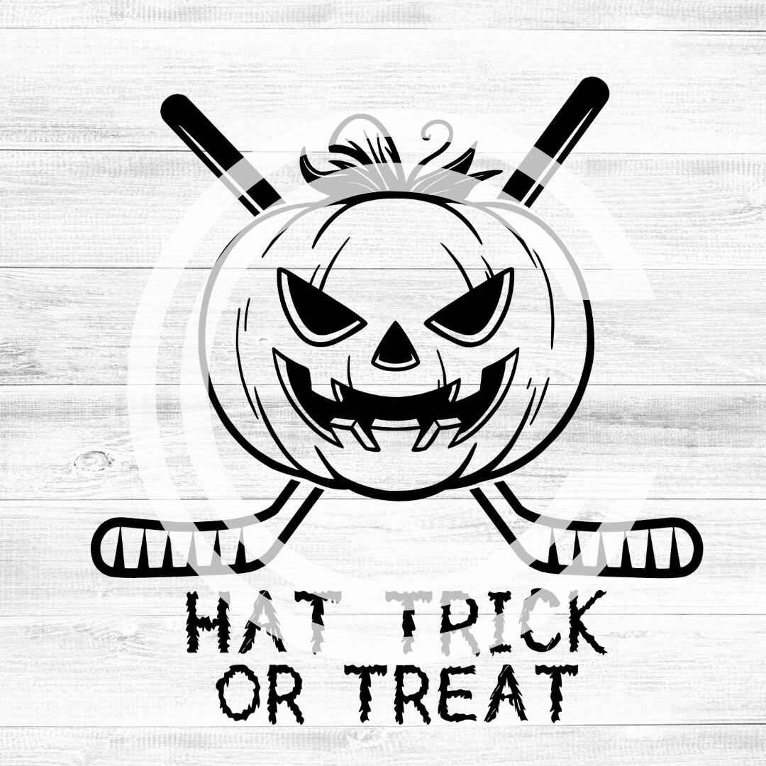 SVG Clipart Pumpkin Hockey Halloween / Hat Trick / Shirt / Wood Sign ...