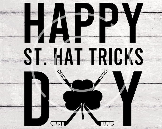SVG Clipart Shamrock Hockey St Patrick's Hat Tricks Day - Etsy