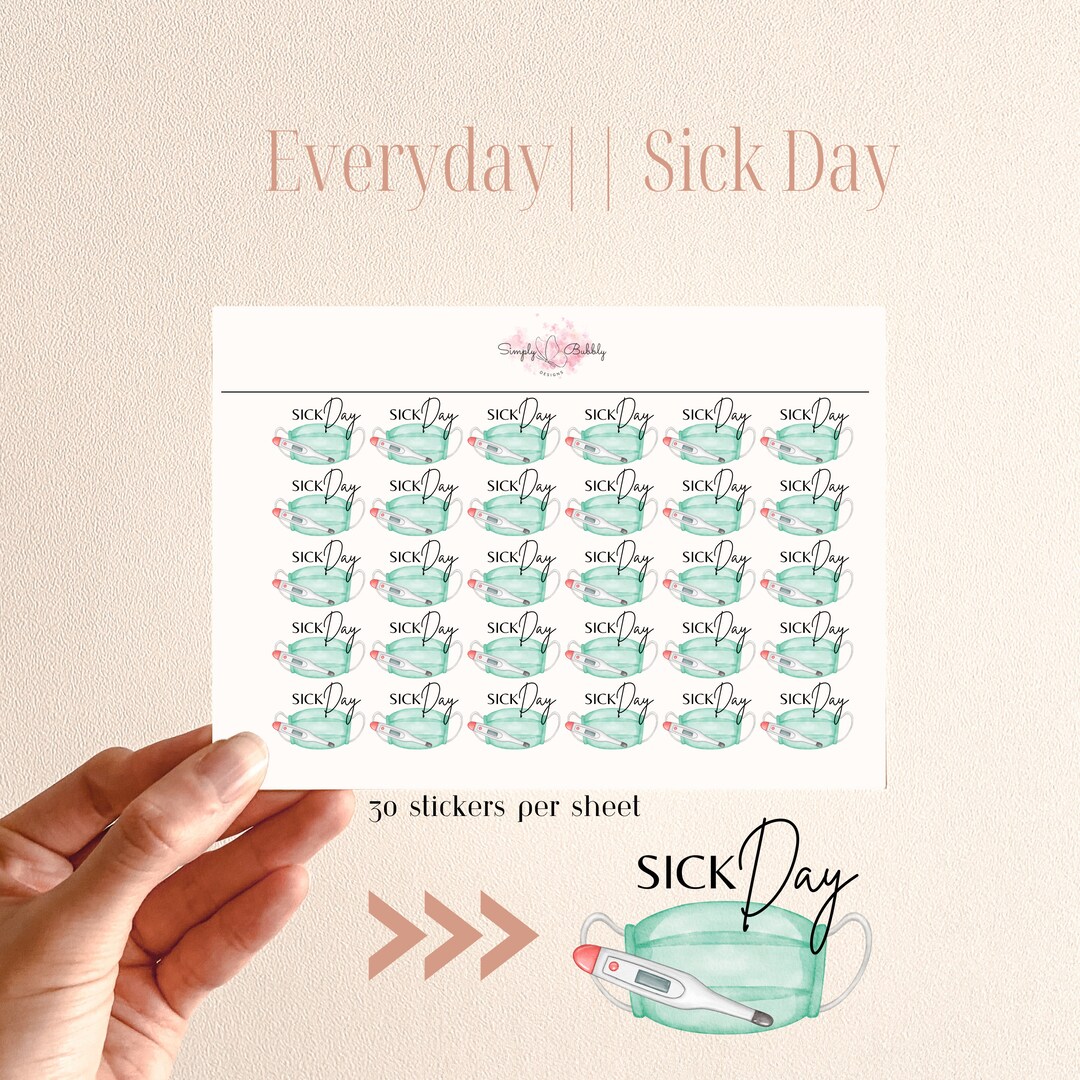 Planner Sticker Sick Day Sticker Cute Planner Sticker Journal Sticker ...