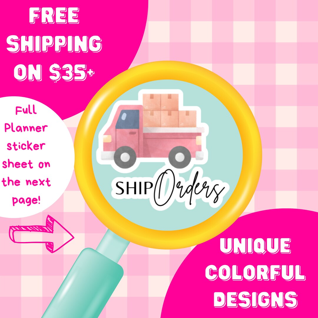 Ship Order Planner Sticker Package Cute Happy Mail Shopping Bujo Bullet ...