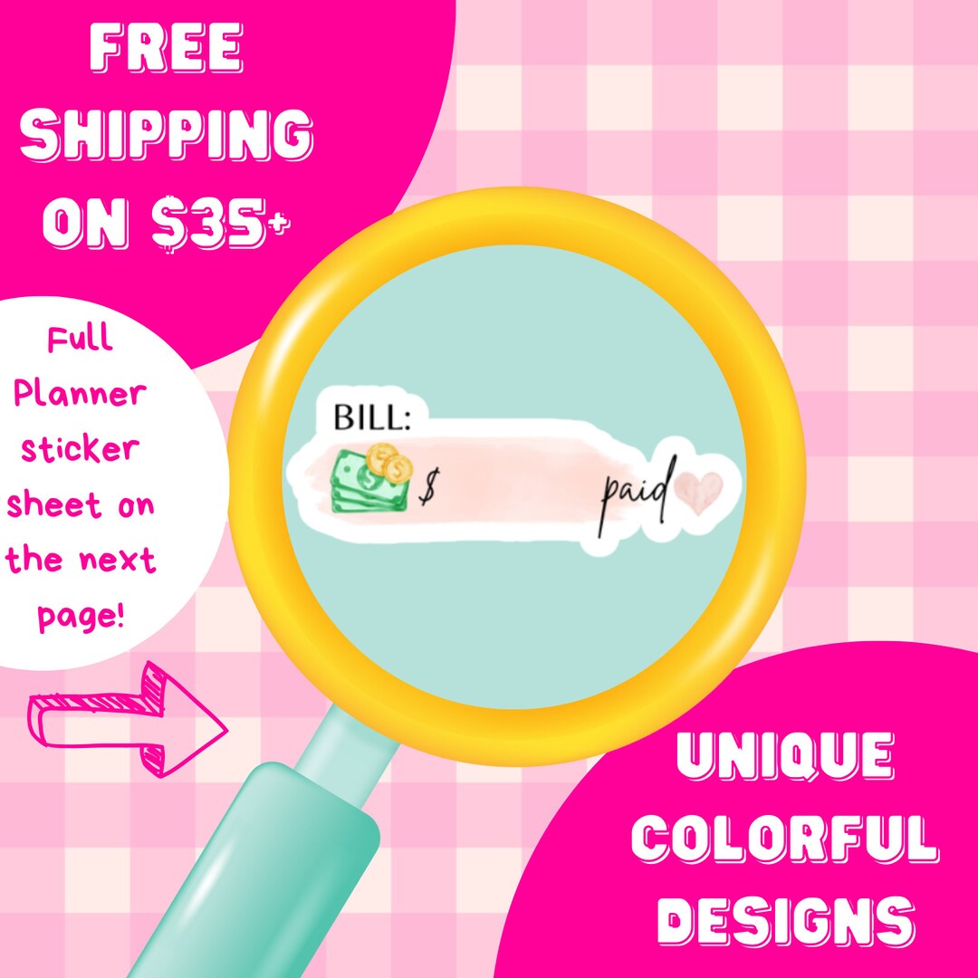 Pay Bills Planner Sticker Adulting Daily Sticker Sheet Functional ...