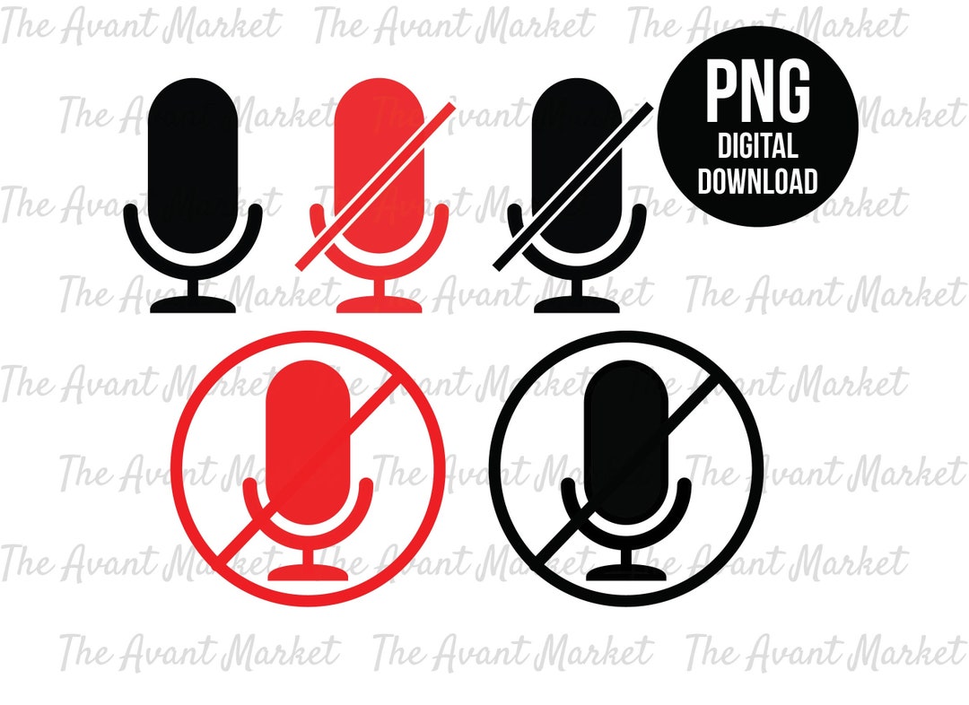 Muted Microphone PNG Muted Mic Work From Home Instant Digital Download ...