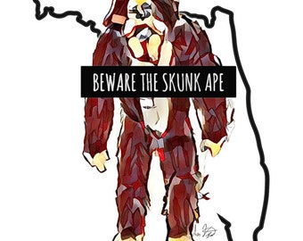 The Skunk Ape, Download, Downloadable Art, JPG, Print at Home Cryptid Poster - Etsy