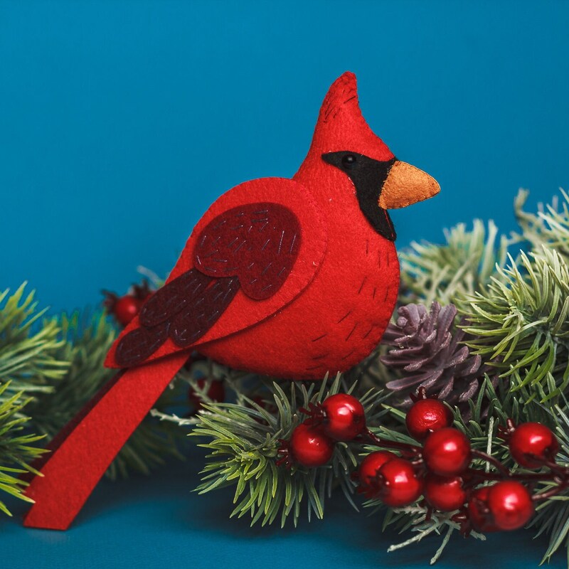 Felt Cardinal Ornament - Etsy