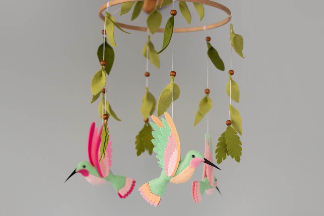 Hummingbird Baby Mobile Tropical Nursery Decor Felt Crib Mobile Baby ...