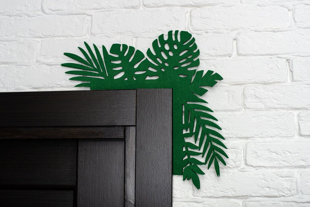 Felt Monstera Leaf Door Corner Decor: Tropical Butterfly Door Topper - Etsy