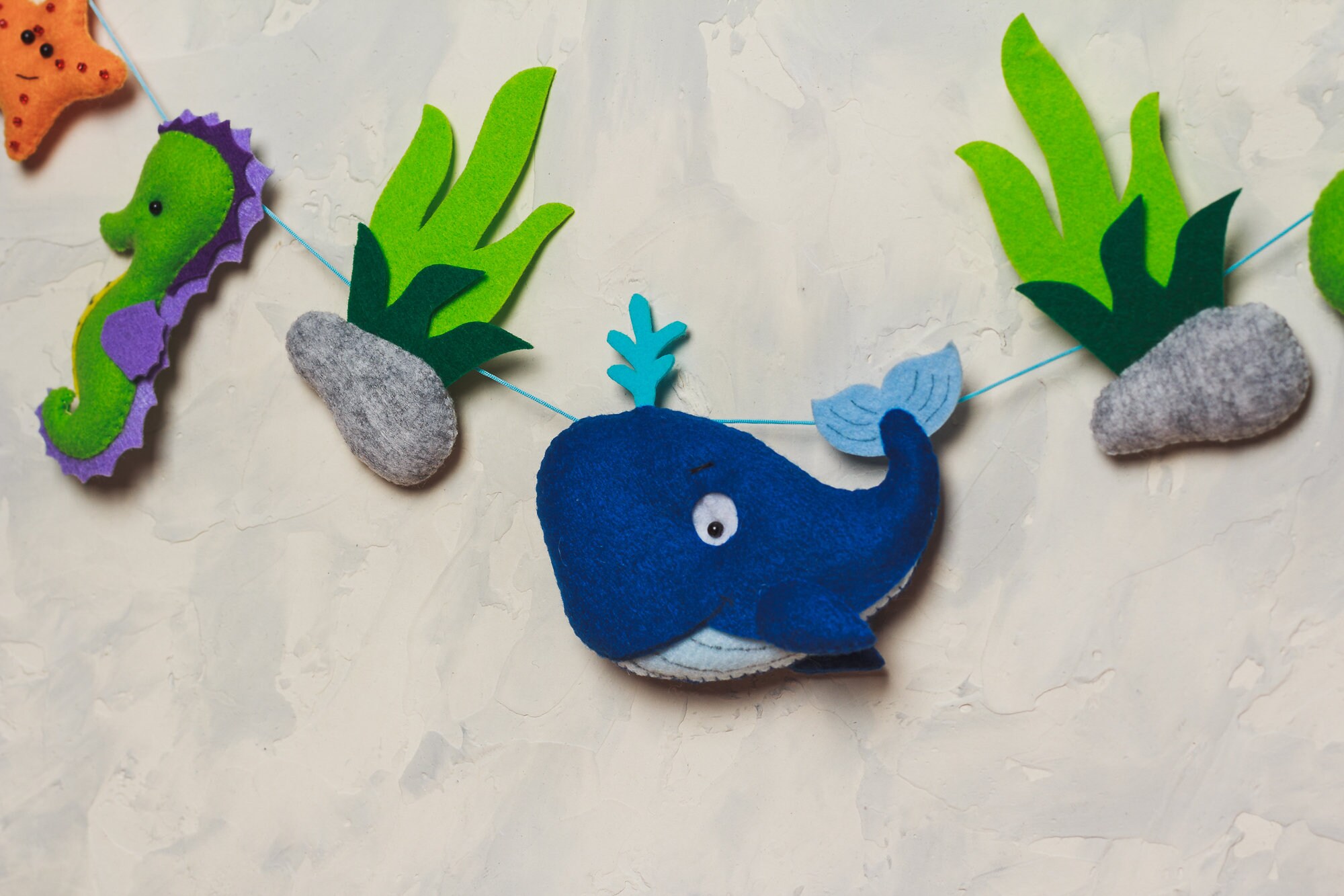 Felt Ocean Creatures Garland Stuffed Sea Animals Under the Sea | Etsy