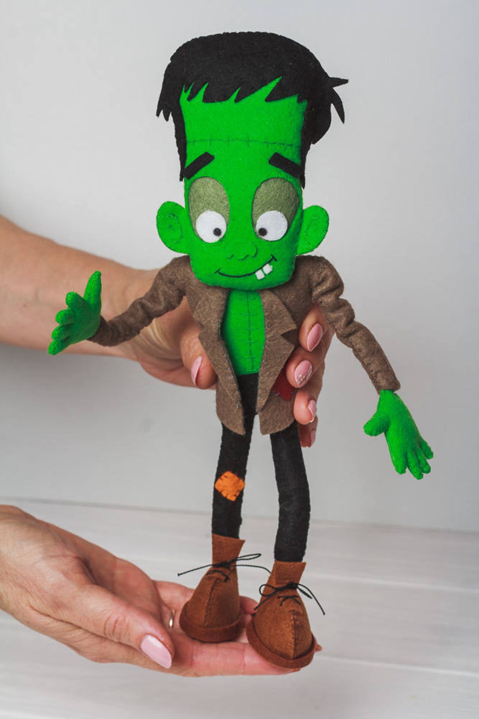 Frankenstein Diy Halloween Plush Doll PDF Felt Pattern Easy - Etsy