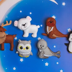 Felt Arctic Animals Polar Ocean Narwhal Orca Beluga Whale Walrus Seal ...