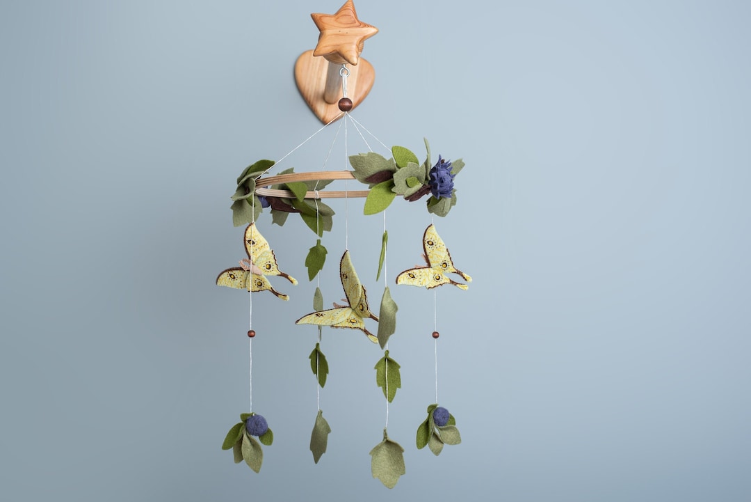 Felt Lunar Moth Baby Mobile: Woodland Nursery Decor - Etsy
