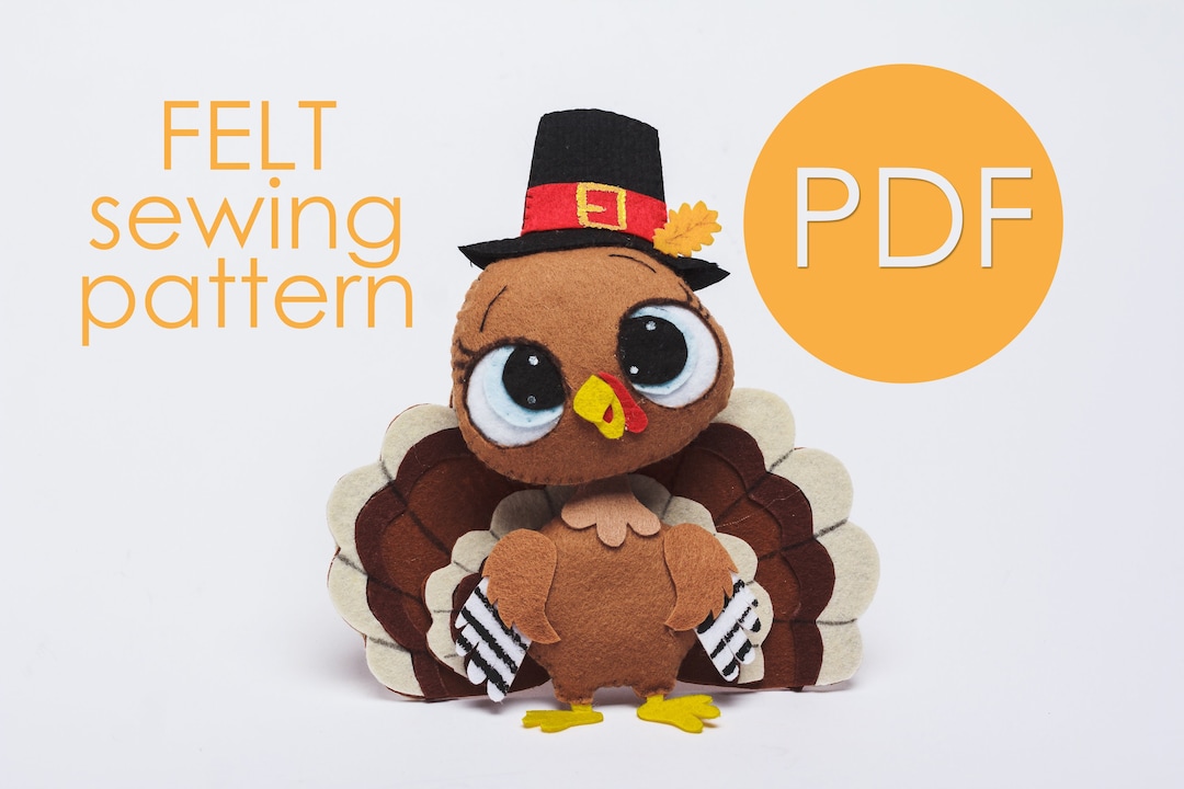 Plushie Pattern Turkey Sewing Pattern Thanksgiving Day Ornament PDF ...