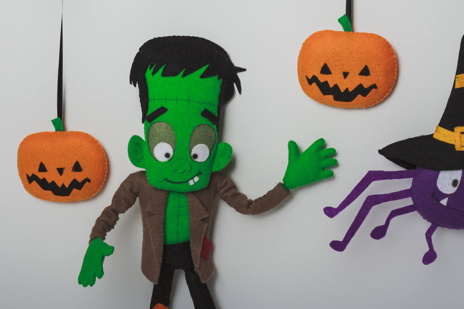 Felt Frankenstein Doll Ornament - Personalized Halloween Decor - Etsy
