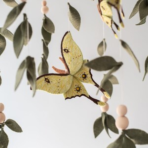 Lunar Moth Baby Mobile: Felt Woodland Nursery Decor - Etsy