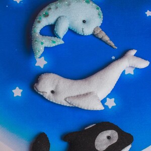 Felt Arctic Animals Polar Ocean Narwhal Orca Beluga Whale Walrus Seal ...