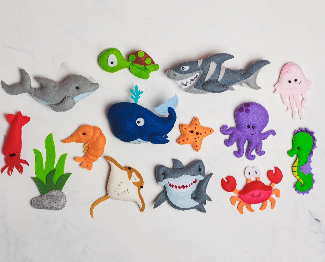 Felt Ocean Creatures Garland Stuffed Sea Animals Under the Sea | Etsy