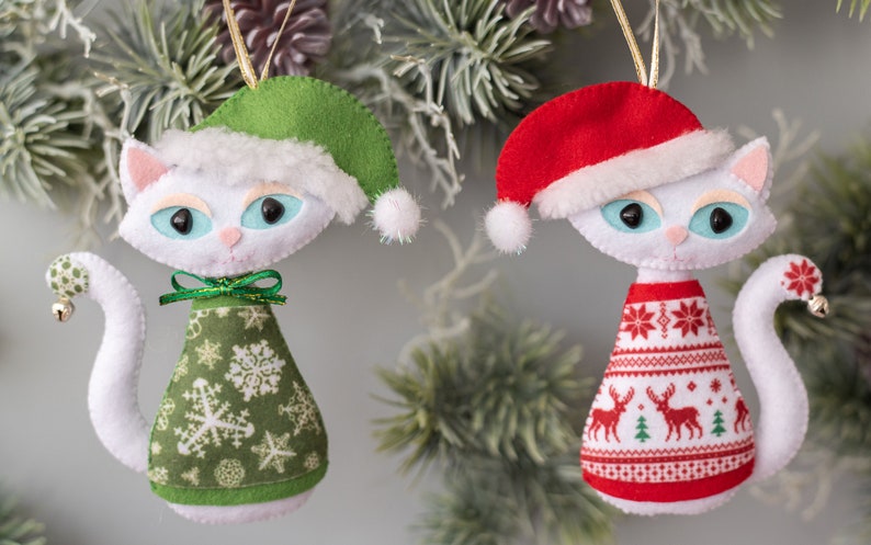 Custom Felt Cat Christmas Ornament: Personalized Pet Memorial Gift - Etsy