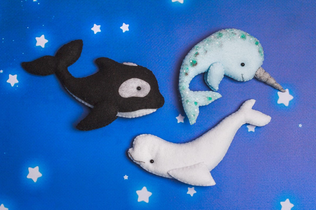 Felt Arctic Animals Polar Ocean Narwhal Orca Beluga Whale Walrus Seal ...