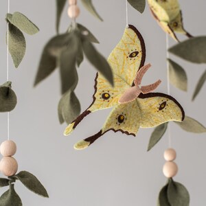 Lunar Moth Baby Mobile: Felt Woodland Nursery Decor - Etsy