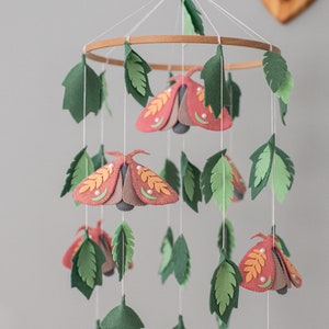 Butterfly Mobile Lunar Moth Mobile for Crib Woodland Baby Nursery ...