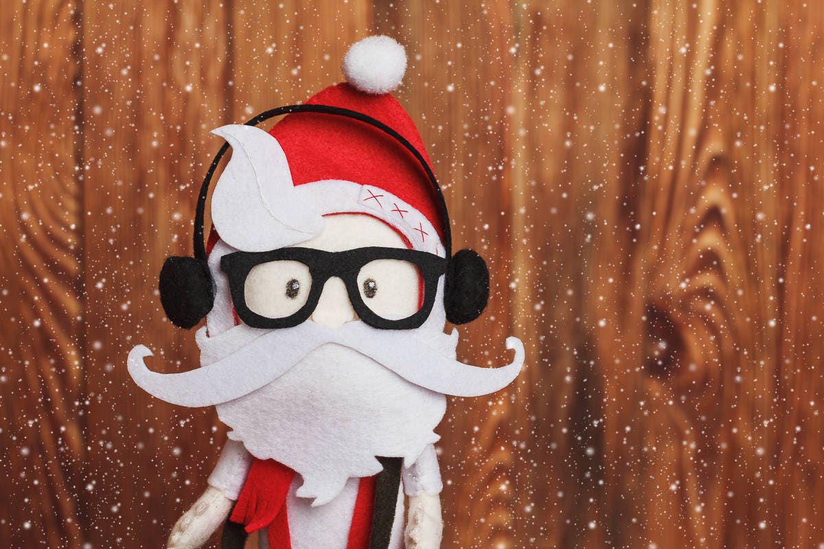 Santa hipster pattern Christmas ornaments diy PDF felt pattern | Etsy