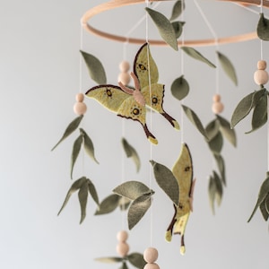 Lunar Moth Baby Mobile: Felt Woodland Nursery Decor - Etsy