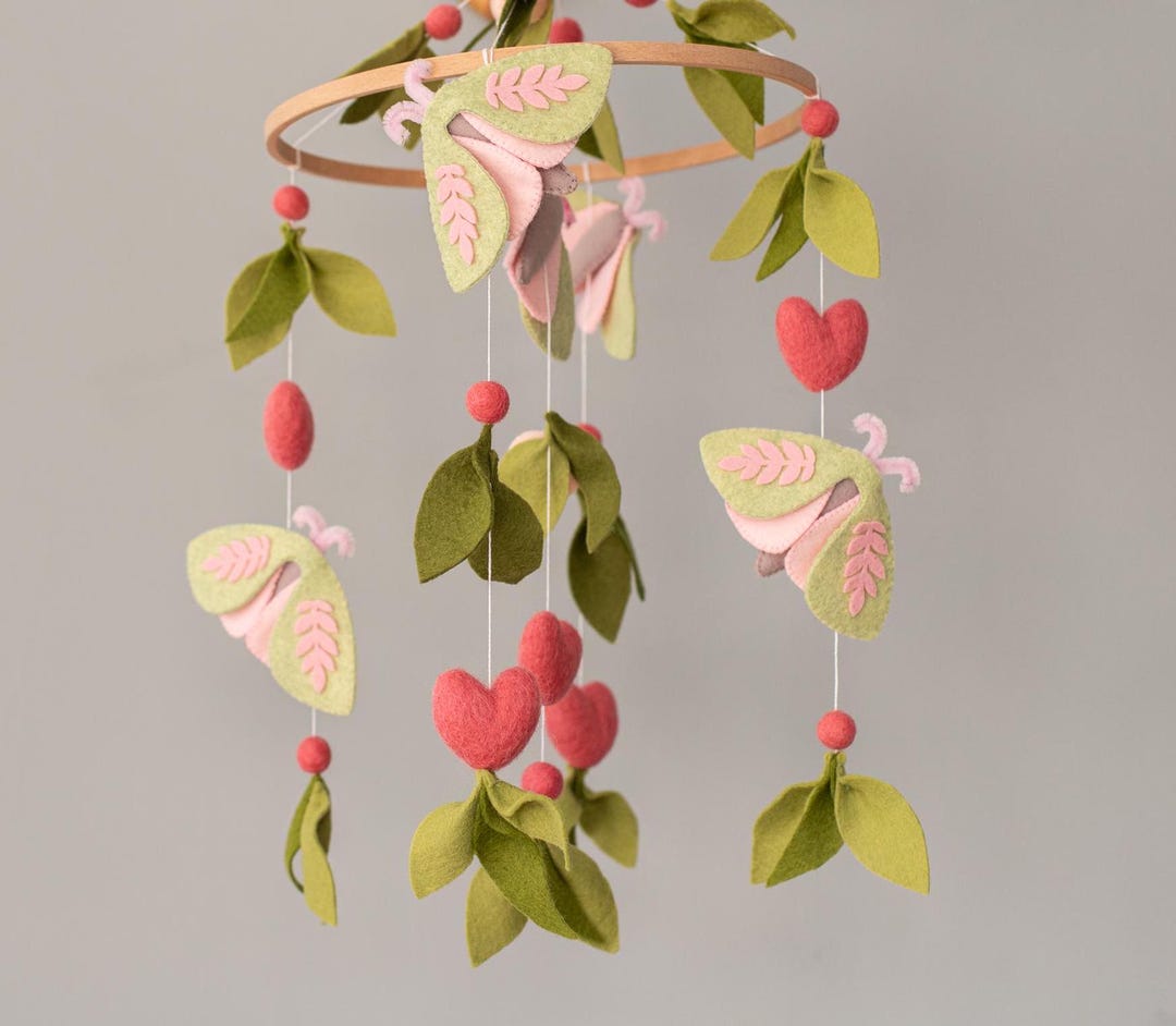 Felt Lunar Moth Baby Mobile: Woodland Nursery Decor - Etsy