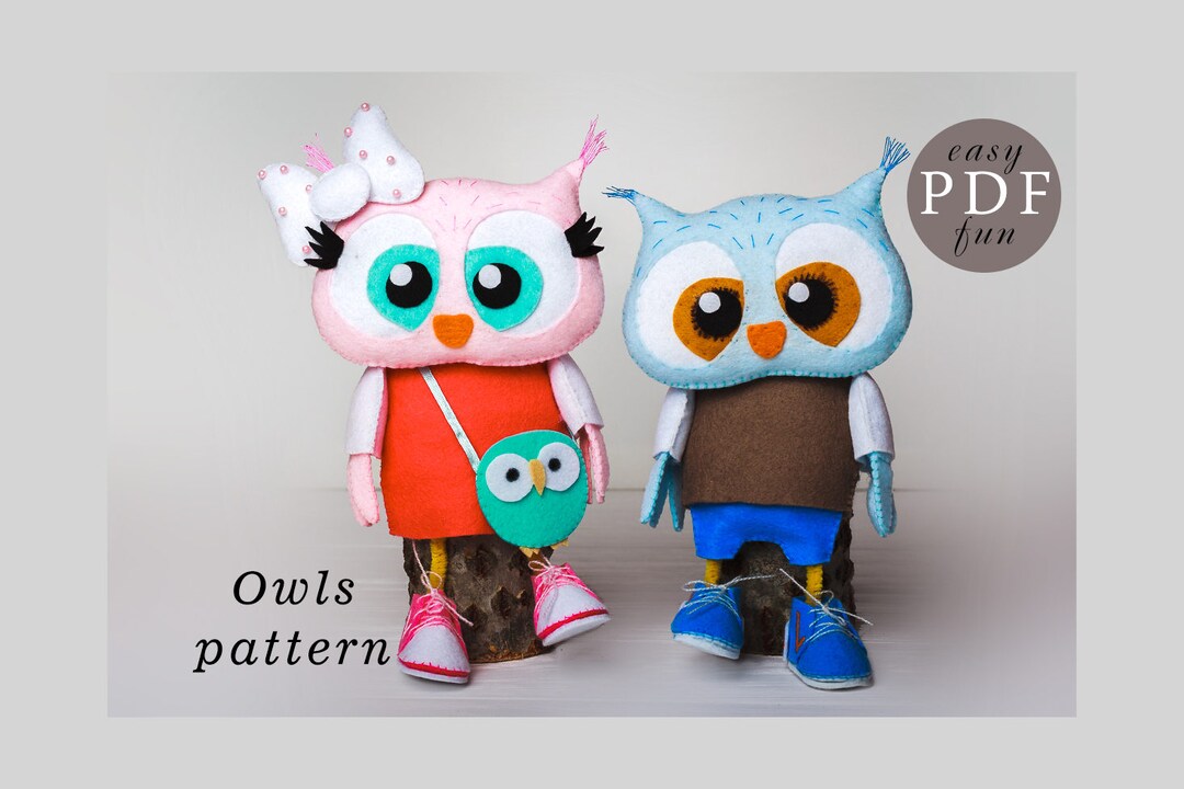PDF Felt Owl Pattern Stuffed Animal Easy Sewing Nursery Decor Woodland ...