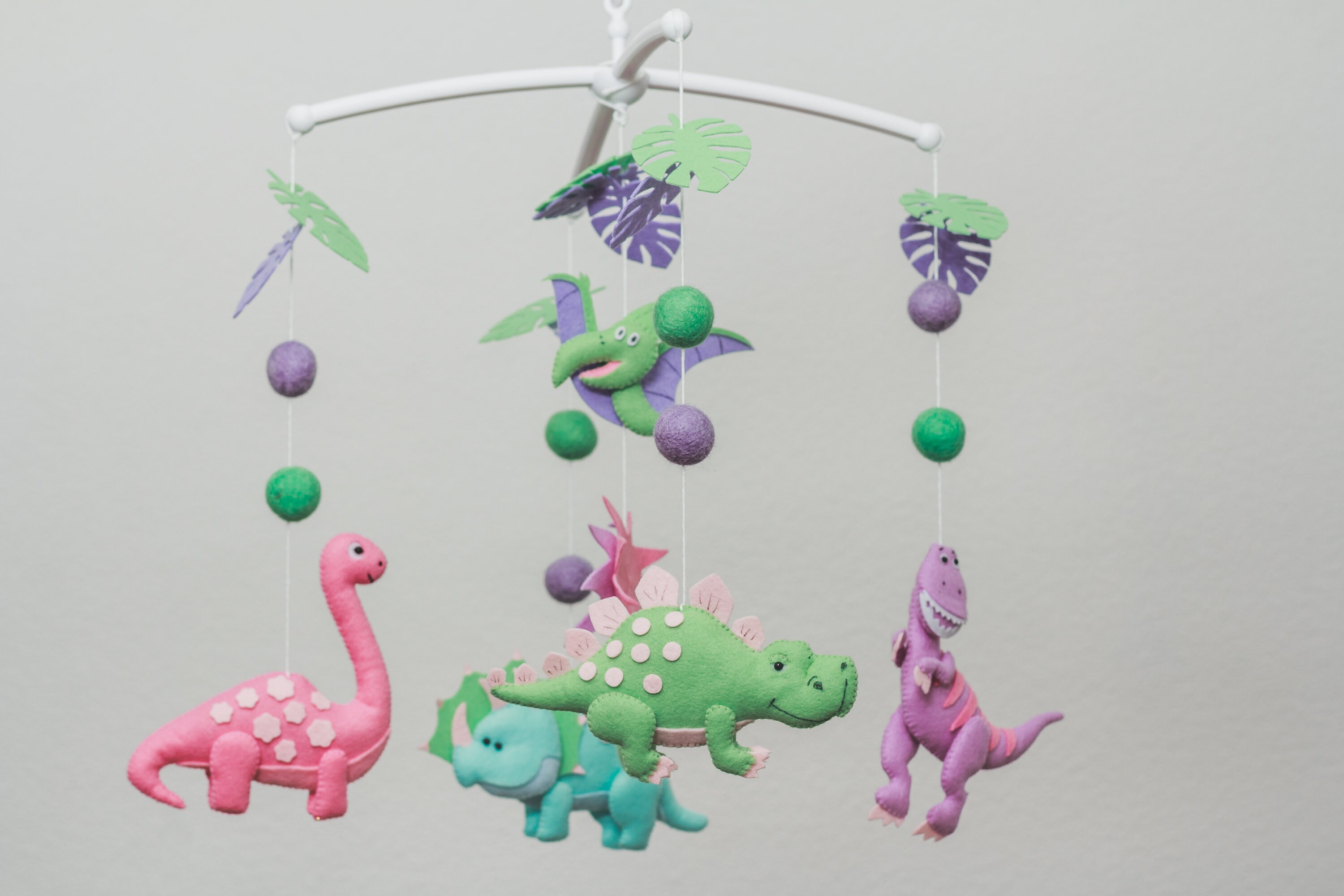 Dinosaur mobile for nursery decor Hanging felt animals mobile | Etsy