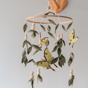 Lunar Moth Baby Mobile: Felt Woodland Nursery Decor - Etsy
