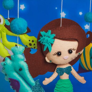 Mermaid Baby Mobile Under the Sea Nursery Decor Ocean Sea Creatures ...