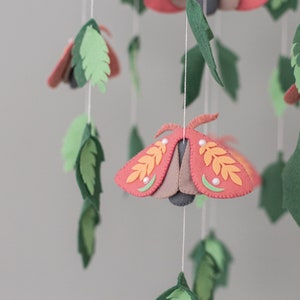 Butterfly Mobile Lunar Moth Mobile for Crib Woodland Baby Nursery ...