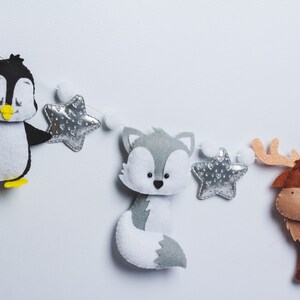 Arctic Nursery Decor Penguin Polar Bear Fox Winter Stuffed Animals Crib ...