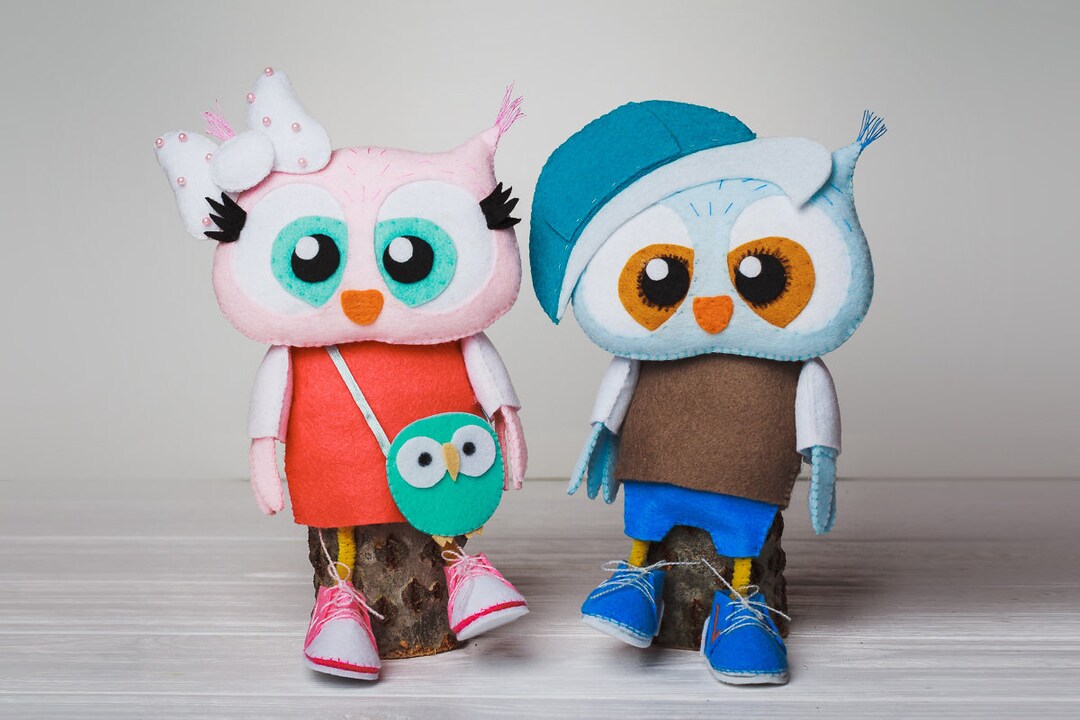 Felt Owl Doll: Woodland Stuffed Animal, Personalized Nursery Decor - Etsy