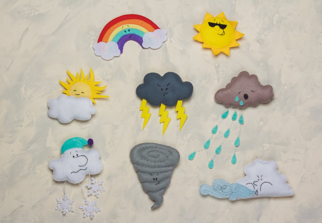 Felt Weather Fridge Magnet Set: Montessori Educational Toys - Etsy