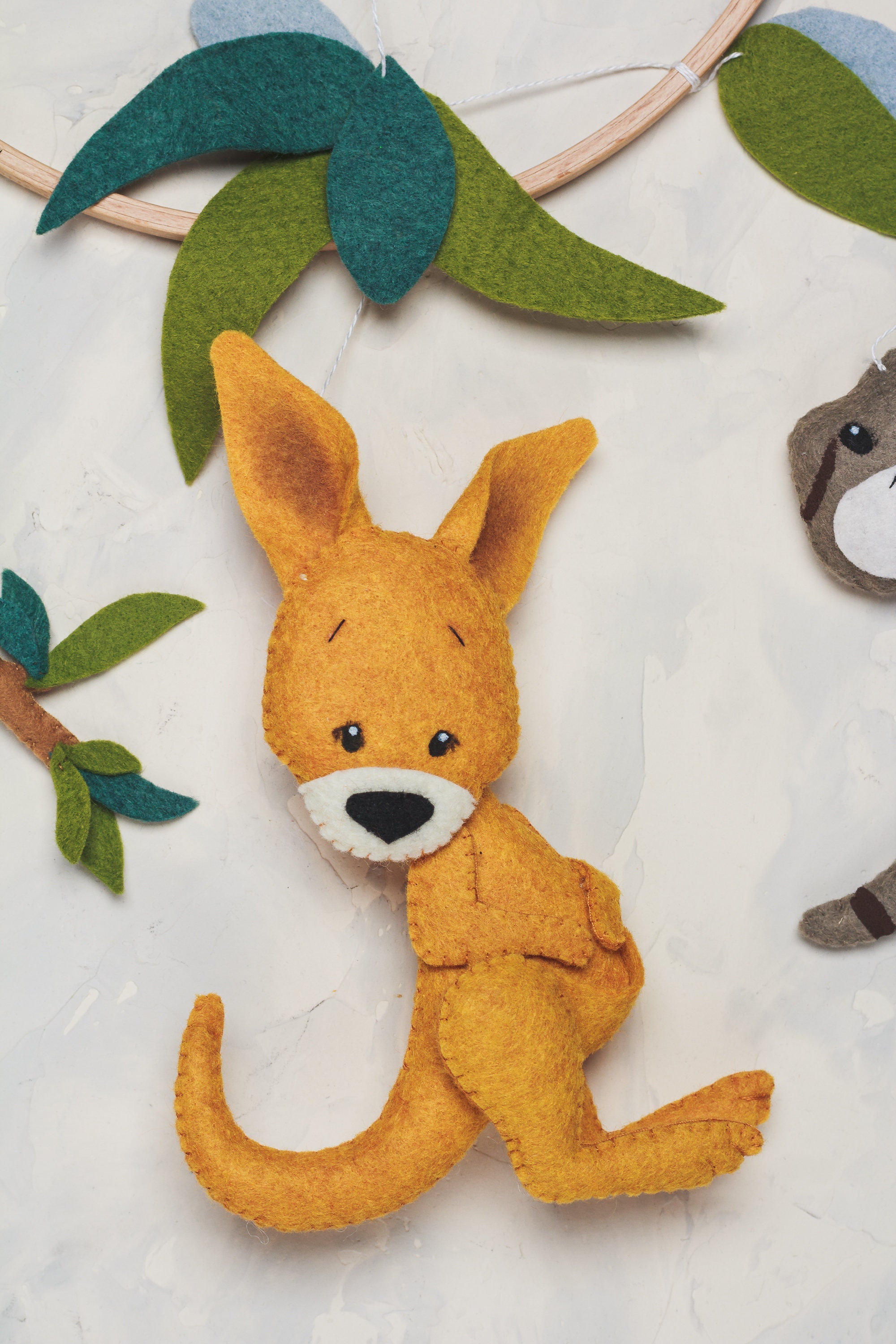 Felt australian animals mobile for nursery decor Hanging felt | Etsy