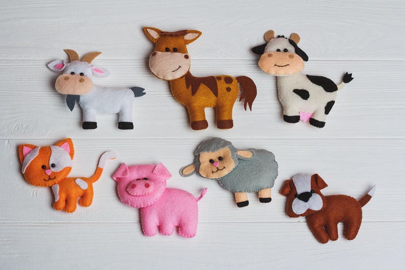Farm Animals Felt Natural Stuffed Animals Horse Toy Xmas - Etsy
