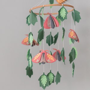 Butterfly Mobile Lunar Moth Mobile for Crib Woodland Baby Nursery ...