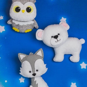 Arctic Nursery Decor Penguin Polar Bear Fox Winter Stuffed Animals Crib ...