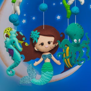 Mermaid Baby Mobile Under the Sea Nursery Decor Ocean Sea Creatures ...
