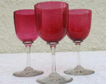 Cranberry glass | Etsy