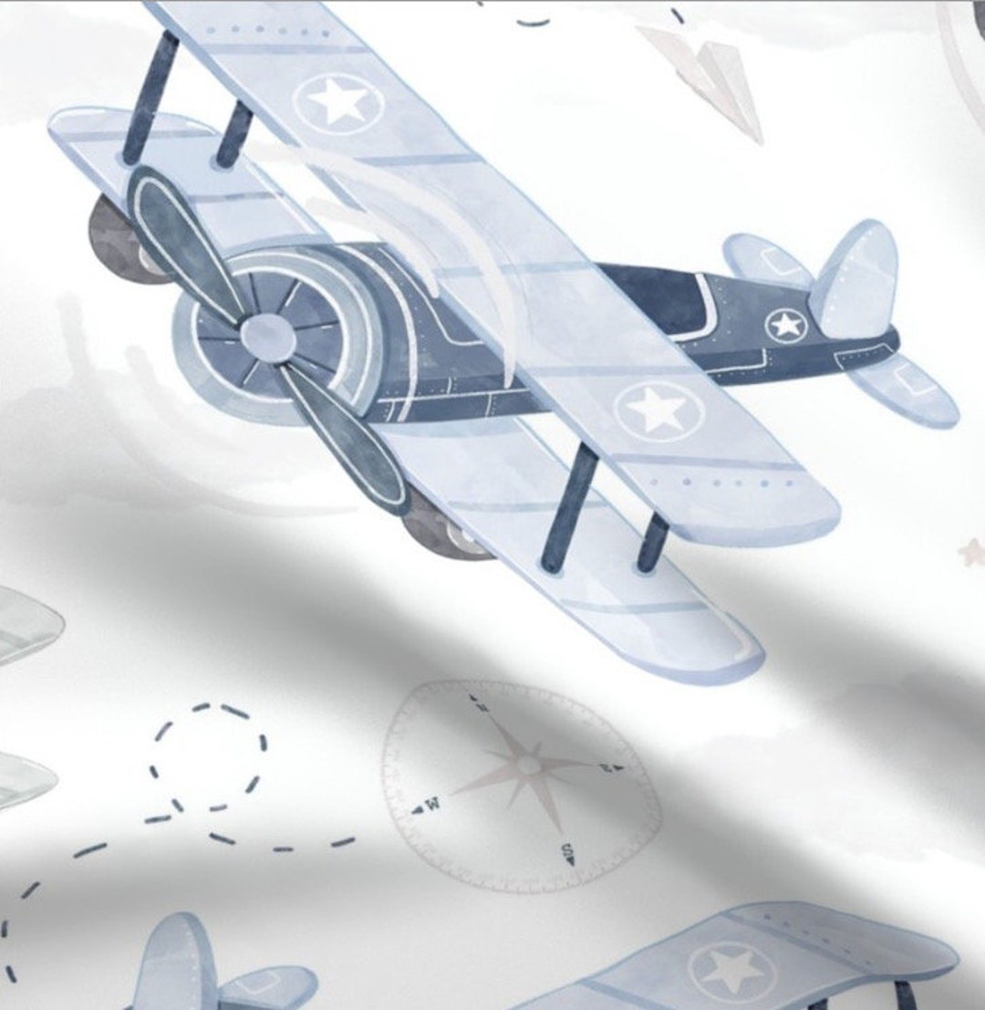 Vintage Airplanes Crib Sheet, Biplanes Crib Sheet, Retro Airplanes ...