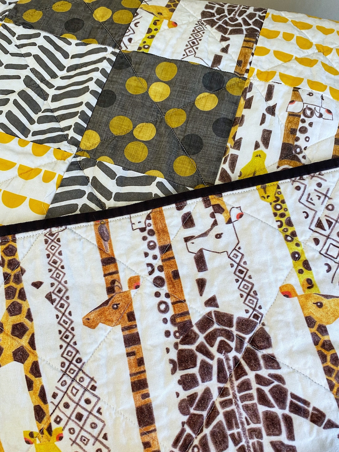 Giraffe Baby Quilt, Giraffe Crib Quilt, Safari Nursery, Giraffe Quilt ...
