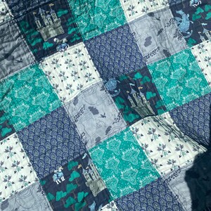 Knights and Dragons Baby Quilt, Castles and Dragons Crib Quilt, Baby ...