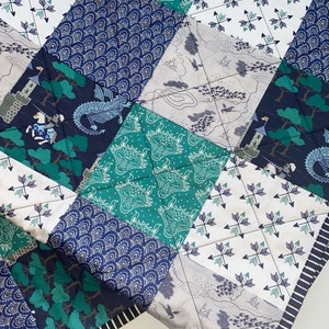 Knights and Dragons Baby Quilt, Castles and Dragons Crib Quilt, Baby ...