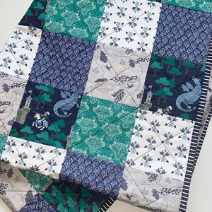 Knights and Dragons Baby Quilt, Castles and Dragons Crib Quilt, Baby ...